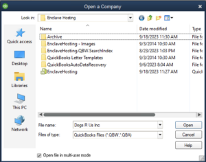 How to Open or Close a QuickBooks Company File - Enclave Hosting